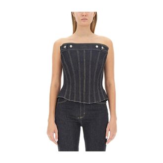 Alexander McQueen Top in Bustier - - Tops - Damen - Blau - S