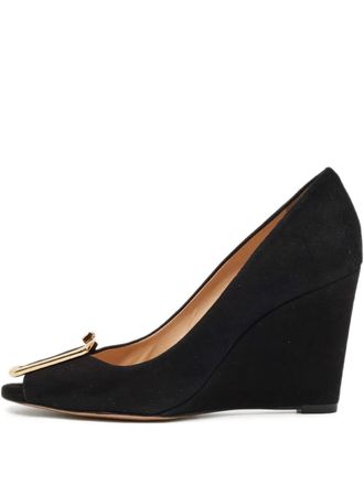 Tory Burch Peeptoe-Schuhe mit Wedge-Absatz - Schwarz