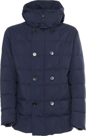 Fay Homme, Vestes, Bleu, Taille: 2XL Piumino Doppio Petto Cappuccio