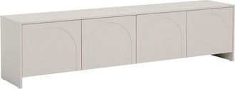 Vente-Unique Vente-Unique - Meuble TV 4 portes en MDF m&eacute;lamin&eacute; - Couleur beige - Dimensions 198x50x40cm - M&eacute;canisme push to open - Charge max 20kg