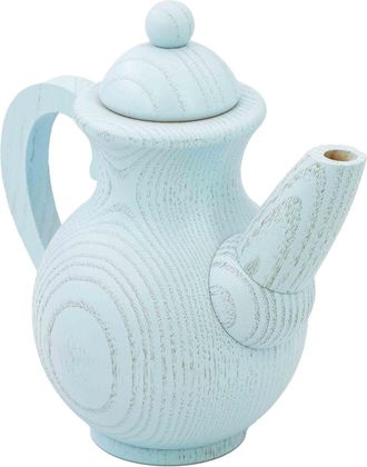 Seiffener Volkskunst | Räuchermännchen Räucherfigur | Räucherkanne Kaffeekanne Kanne | Erzgebirgische Volkskunst | Höhe 12 cm | Aqua