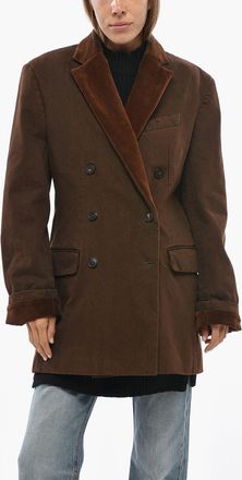 Dries Van Noten Doppelreihiges Velours-Jackett mit Pattentaschen Dries Van Noten