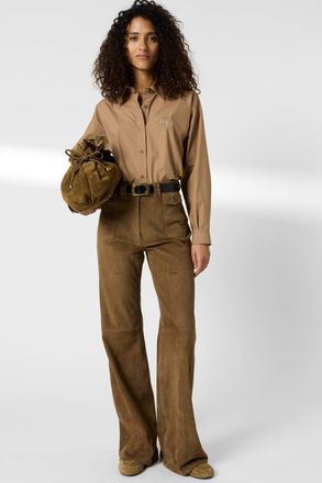 Gerard Darel Chemise en popeline &agrave; blason - CHRINA - Caramel