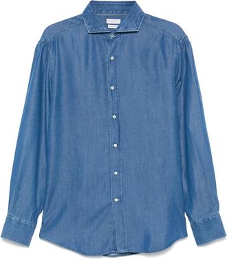 Brunello Cucinelli Homme, Chemises, Bleu, Taille: XL Chemise &Eacute;cologique en Lyocell Fabriqu&eacute;e en Italie