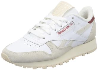 Reebok Damen Klassisches Leder Sneaker Klassisches Leder,Ftwwht Chalk Sedros,40.5 EU