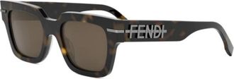 Fendi Fendigraphy Havana Sonnenbrille - - Accessories - unisex - Braun - 51 MM