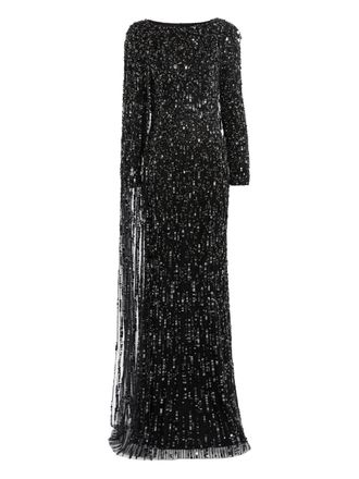 Jenny Packham robe Pauline à coupe longue - Noir