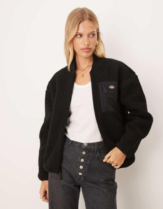 Dickies Central - Veste bomber en sherpa - Noir