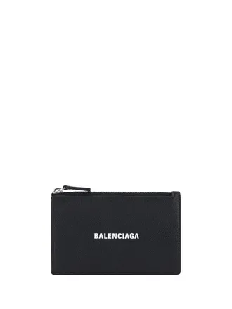 Balenciaga Mens Leather Cardholder Black-White Calf Umbrellas Black/white Accessory