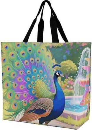 Generic Paon Vintage Sac Courses R&eacute;utilisable Tote Bag Imperm&eacute;able Sac Fourre-Tout Pour Travail Universit&eacute; Voyage