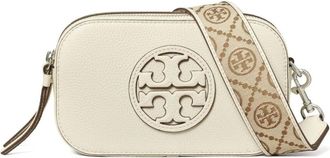 Tory Burch Femme, Sacs, Beige, Taille: ONE Size Sac bandouli&egrave;re &agrave; double compartiment en cuir textur&eacute;