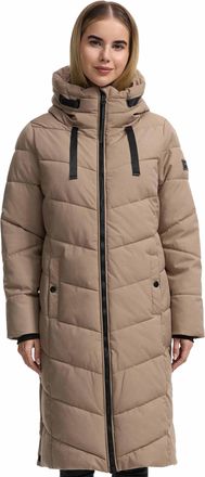 Navahoo Damen Winterjacke (XS-3XL) - Wasserabweisend, zum Teil mit Teddyfell, 4 Taschen, Steppmantel mit Kapuze, Warme Jacke Frauen - N009 (3XL, T-Grey)