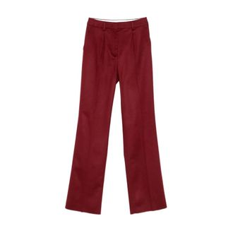 Max Mara Femme, Pantalons, Rouge, Taille: 36 FR Carbone Long Trouser