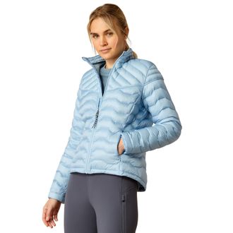 Ariat Womens Ideal Down Insulated Jacket Long Sleeve in Cerulean, Size X-Large, by Ariat
