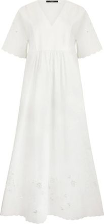 Max Mara Femme, Robes, Blanc, Taille: 38 FR Robe en popeline de coton et jersey