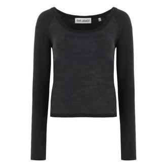 Our Legacy Femme, Tops, Gris, Taille: 40 FR Long Sleeve Crop Top