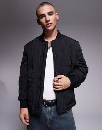 Boss Orange by Hugo Boss Omore - Bomber matelassé décontracté - Noir