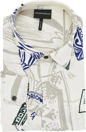 Emporio Armani Homme, Chemises, Multicolore, Taille: XL Chemise Imprim&eacute; Timbres Poste