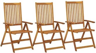 vidaXL Vidaxl - Chaises inclinables de jardin lot de 3 Bois solide dacacia