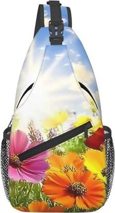Generic Sac &agrave; dos &agrave; bandouli&egrave;re The Sunset On The Flower Field In Spring - Sac &agrave; bandouli&egrave;re de voyage pour homme - Sac &agrave; dos de randonn&eacute;e