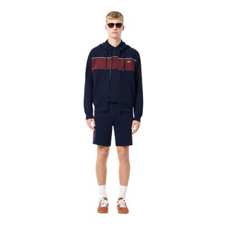 Lacoste Hoodie mit durchgehendem Rei&szlig;verschluss f&uuml;r Herren (Marine/Rot)