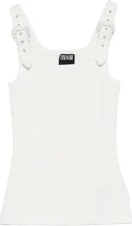 Versace Jeans Couture Femme, Tops, Blanc, Taille: 38 FR Hauts sans manches