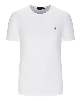Ralph Lauren Jersey T-Shirt mit Poloreiter-Stickerei, Custom Slim Fit in