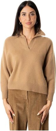 Max Mara Pull col V Agre - Femme - Pulls - Brun - Taille: 40 FR