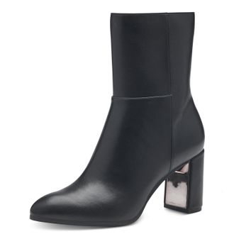 Tamaris Damen Boots mit Absatz Blockabsatz; BLACK/schwarz; 39 EU
