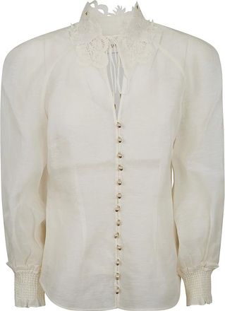 Zimmermann Femme, Blouses et Chemises, Beige, Taille: 38 FR Rebellion Collared Blouse
