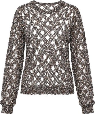 Dolce & Gabbana Pull col rond - Femme - Pulls - Gris - Taille: 38 FR