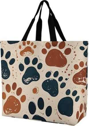 Generic Patte De Chien Sac Courses D&eacute;contract&eacute; Tote Bag R&eacute;utilisable Sac &Agrave; Bandouli&egrave;re Pour Universit&eacute; Gym Quotidienne