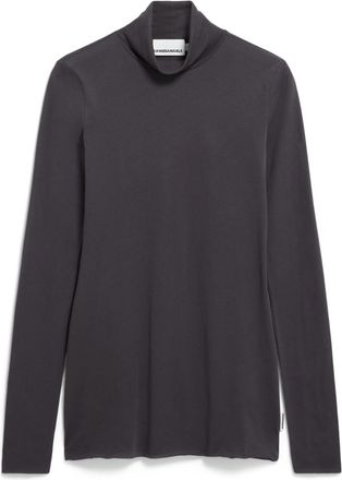Armedangels Damen Longsleeve aus Bio-Baumwolle GRAZILIANAA Soft Slim Fit Dark Steel