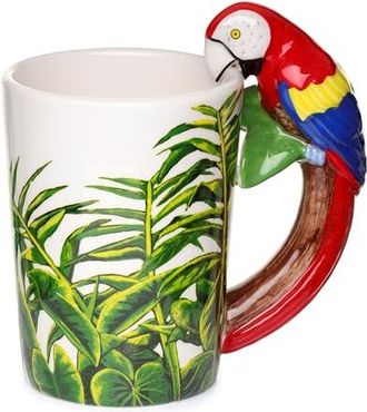 Puckator SMUG29 Mug Perroquet avec Anse Travaill&eacute;e 13 x 8,5 x 13 cm