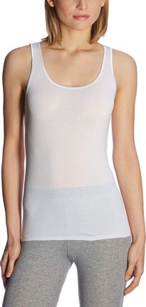 Schiesser Damen Trägertop Baumwolle - Luxury, weiss_200763, 46