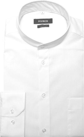 Huber Stehkragenhemd Langarm Weiss XXL