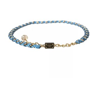Dolce & Gabbana Geflochtener Lederketteng&uuml;rtel - - Accessories - Damen - Blau - ONE SIZE