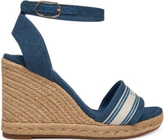 Tommy Hilfiger Espadrilles High Wedge Espad Webbing FW0FW09342 Blau