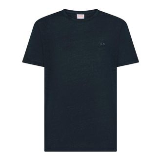 Sun 68 Jersey Leinen T-Shirt - - Tops - Herren - Blau - 3XL