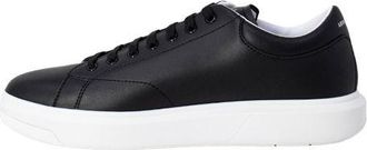 A|X Armani Exchange Leather Low-Top Sneakers - Black