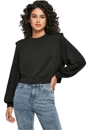 Urban Classics Ladies Padded Shoulder Modal Terry Crewneck Black XXL