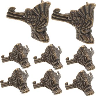 Angoily 8 St&uuml;ck Antike M&ouml;belf&uuml;&szlig;e Zinklegierung Vintage Stil M&ouml;belbeine Eckenschutz Schmuckk&auml;stchen Deko F&uuml;r Holzgeh&auml;use