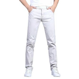 Generic Pantalon habill&eacute; pour homme, coupe ajust&eacute;e, en lin extensible, pantalon dext&eacute;rieur tendance &agrave; bas ouvert, pantalon d&eacute;contract&eacute; en coton avec poches, p