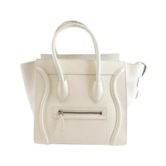 Celine Pre-owned Micro Luggage Calf Tote Bag - Femme - Pre-owned - Blanc - Taille: ONE Size