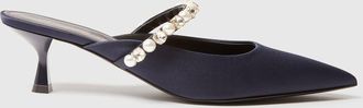 Stella McCartney Elsa Pearl-Embellished Kitten Heels, Woman, Buttermilk, Size: 39