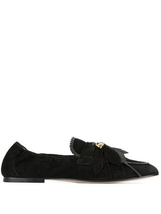Tod's mocassins &agrave; appliques de fleurs - Noir