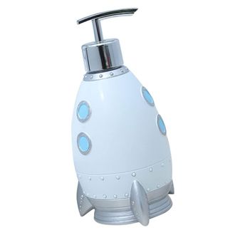 FOMIYES Raketenförmiger Seifenspender Aus Robustem Kunststoff Manueller Pumpspender Für Flüssigseife Und Shampoo Nachfüllbar Für Bad Und Küche 400 Ml Fassungs