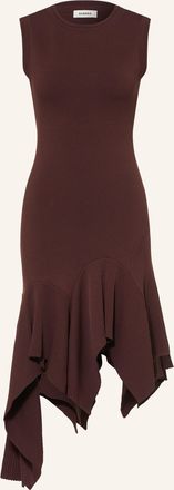 Sandro Sandro Strickkleid Mit Volants braun