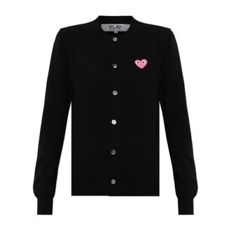 Comme Des Gar&ccedil;ons Cardigan en laine avec &eacute;cusson logo - Femme - Pulls - Noir - Taille: XL
