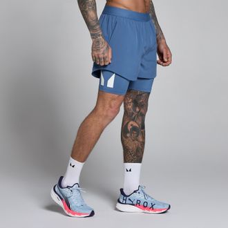 MyProtein Short Hybrid 5 2-en-1 MP homme - Bleu ardoise - XS